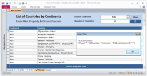 MS Access DCount Function - Microsoft Access Programs